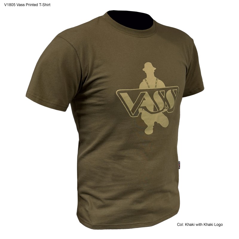 Vass Printed Fishing T-Shirt - Black or Khaki Options